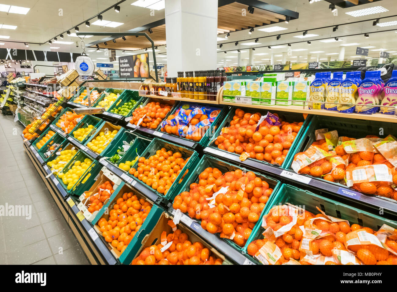 England, London, Supermarket Display of Fruit Stock Photo - Alamy