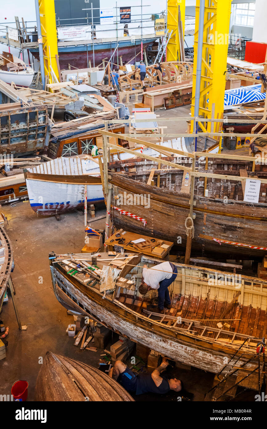 England, Hampshire, Portsmouth, Portsmouth Historic Dockyard, Boathouse ...