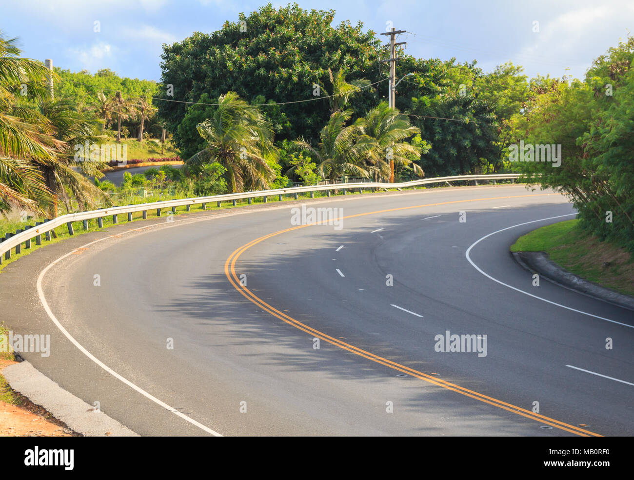 mountain curve road with trees Stock Photo - Alamy
