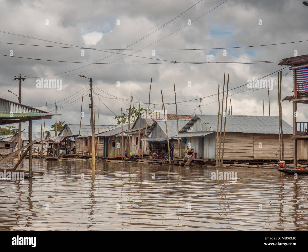 Belén, Peru- March 27, 2018: Floating houses in the floodplain of the ...