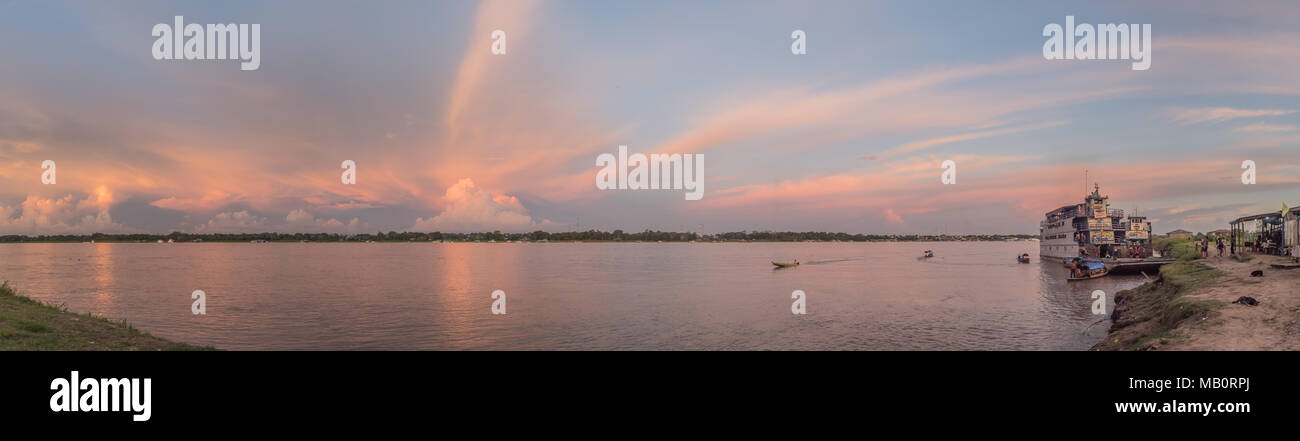Sunset over the Amazon river Stock Photo - Alamy