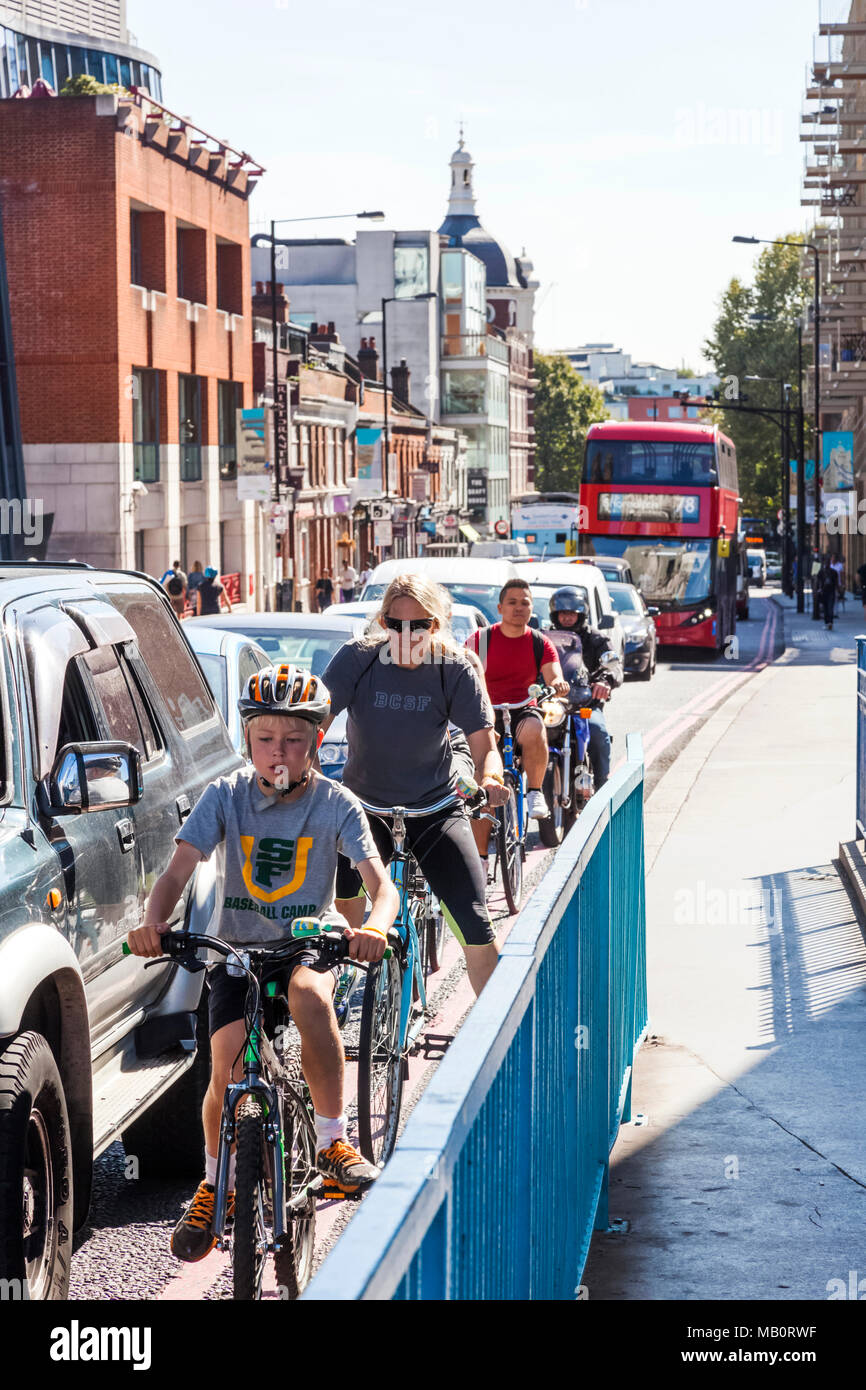 Children cycling traffic uk hi-res stock photography and images - Alamy