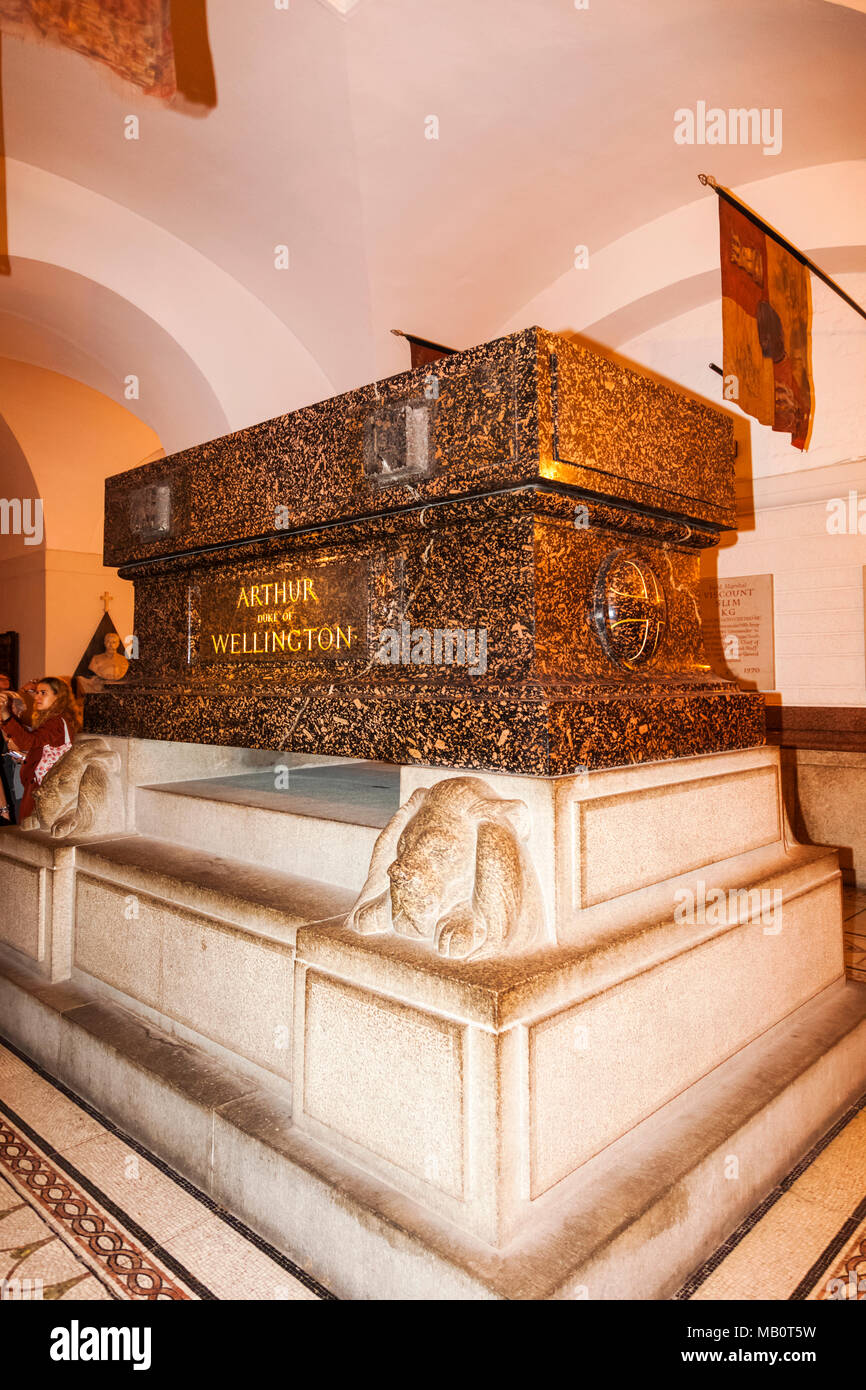 England, London, The City, St Paul's Cathedral, The Crypt, Wellington's ...