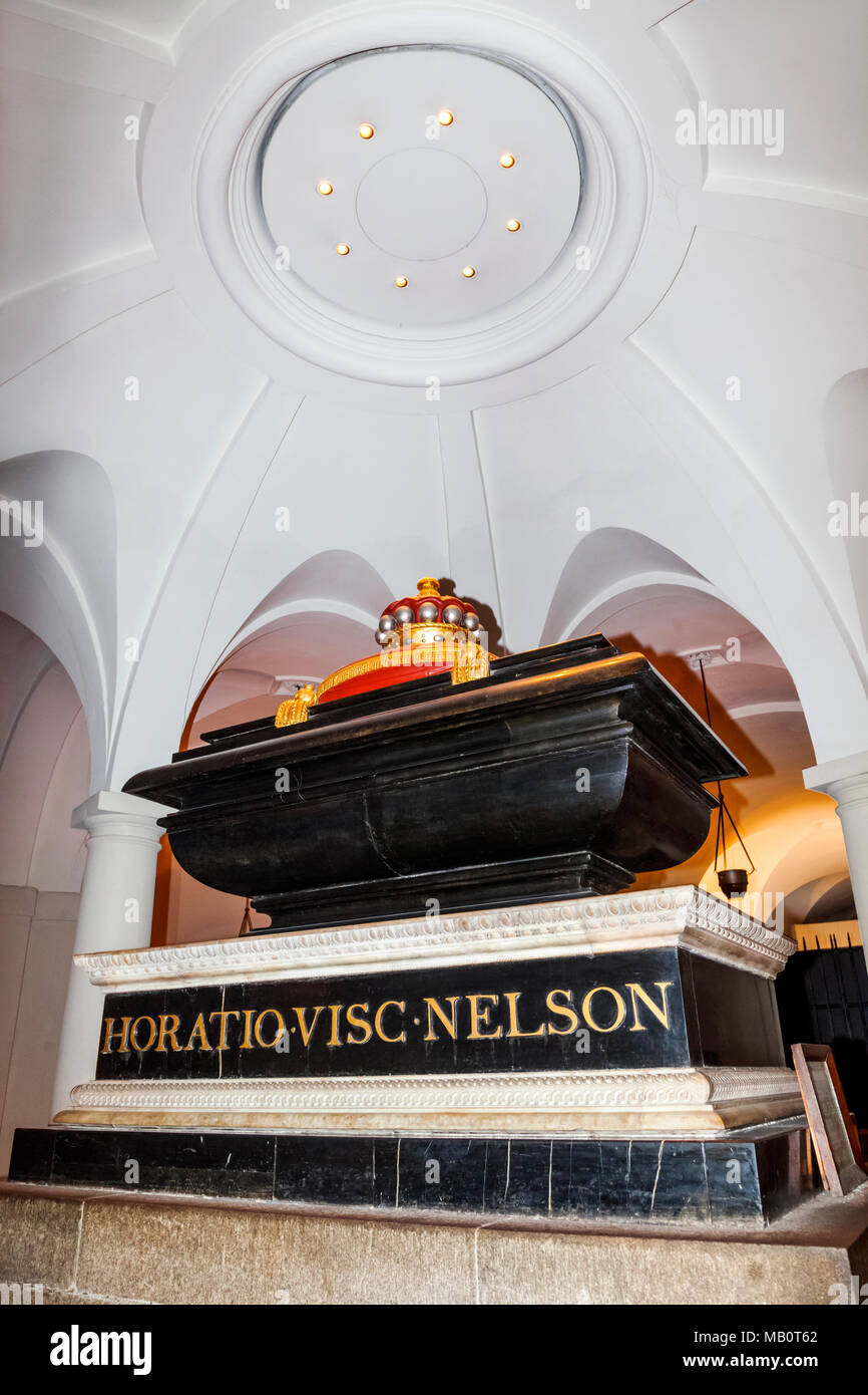 England, London, The City, St Paul's Cathedral, The Crypt, Nelson's ...