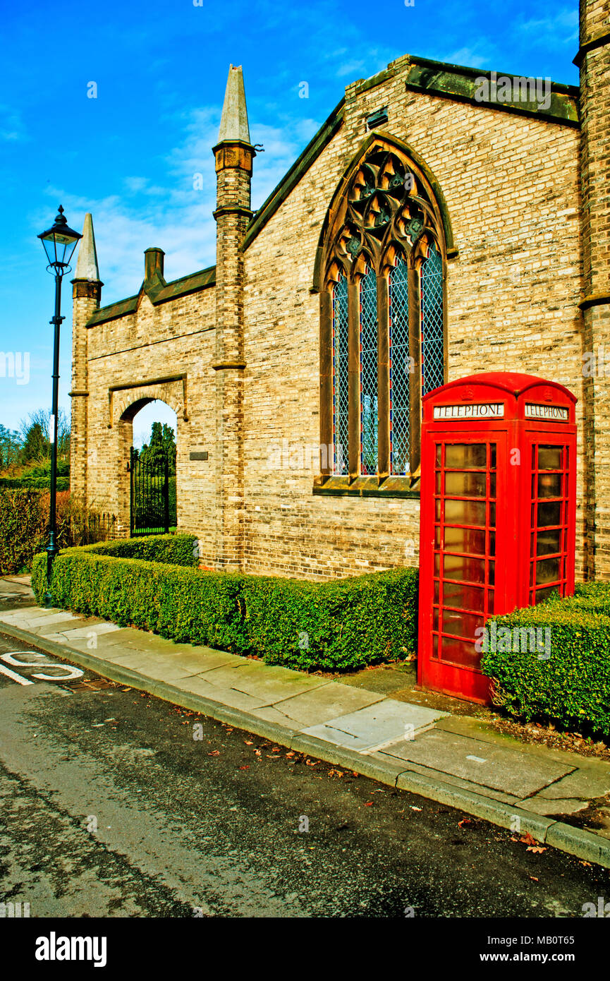 The Old school and Telephone Booth, Wilton Village, Redcar and ...