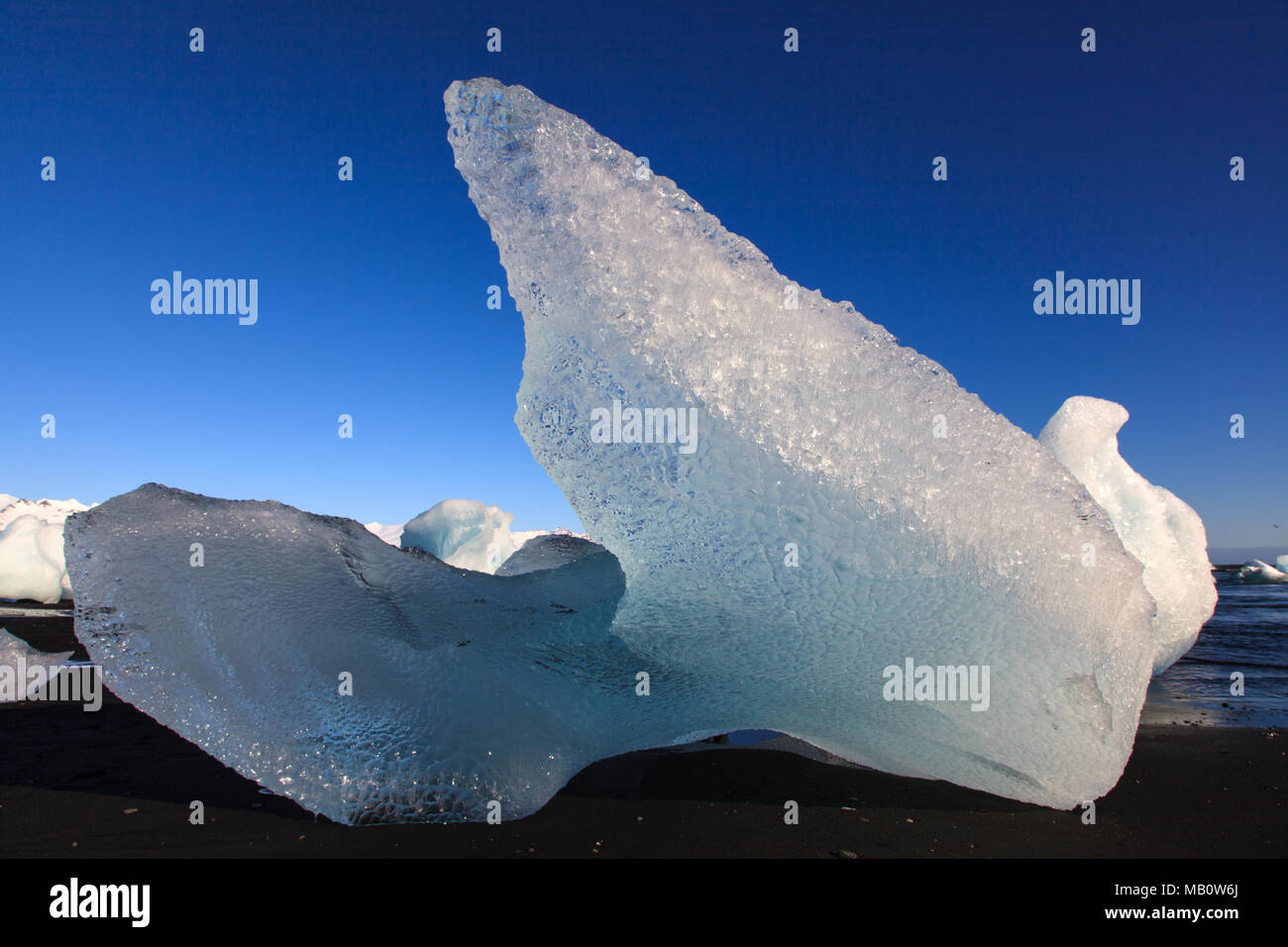 Ice, floes, Europe, Island, Jökulsarlón, coast, sceneries, sea, beach ...