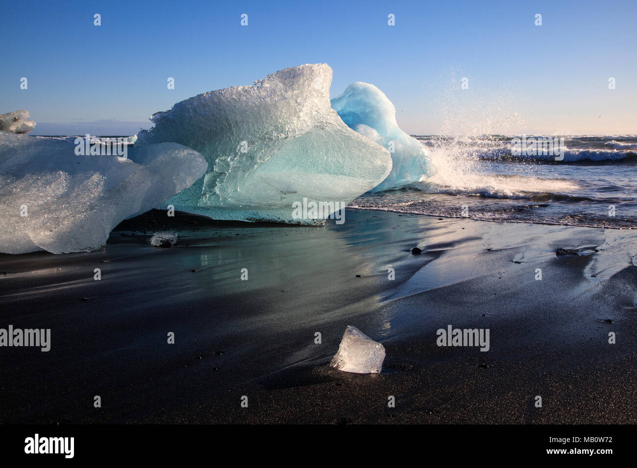 Various, ice, floes, Europe, Island, Jökulsarlón, coast, sceneries, sea ...