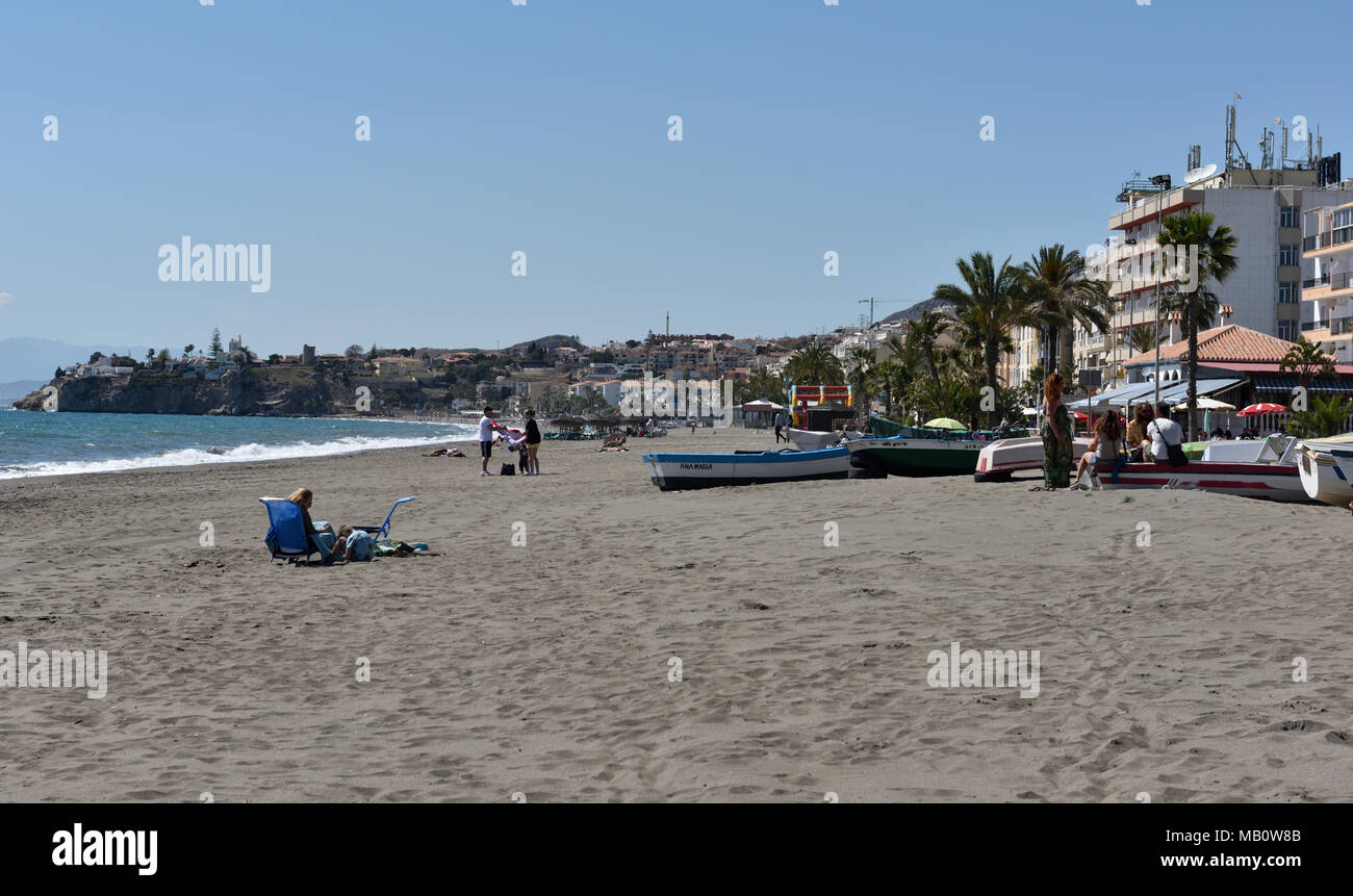 The beach at Rincon de la Victoria, Spain Stock Photo - Alamy