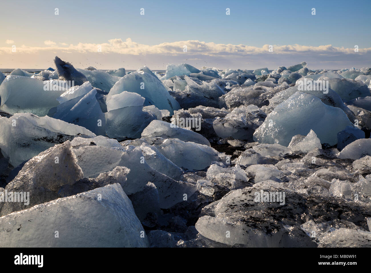 Ice, floes, Europe, Island, Jökulsarlón, coast, sceneries, beach ...