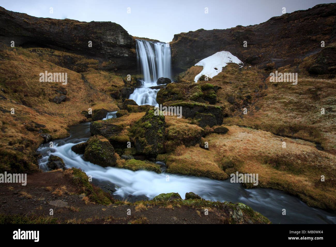 Europe, Island, Snaefellsnes, volcano island, water, waterfall, winter ...