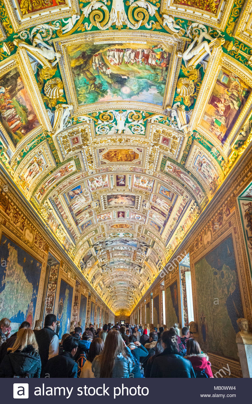Ceiling Gallery Maps Inside Vatican Stock Photos & Ceiling Gallery Maps Inside Vatican Stock ...