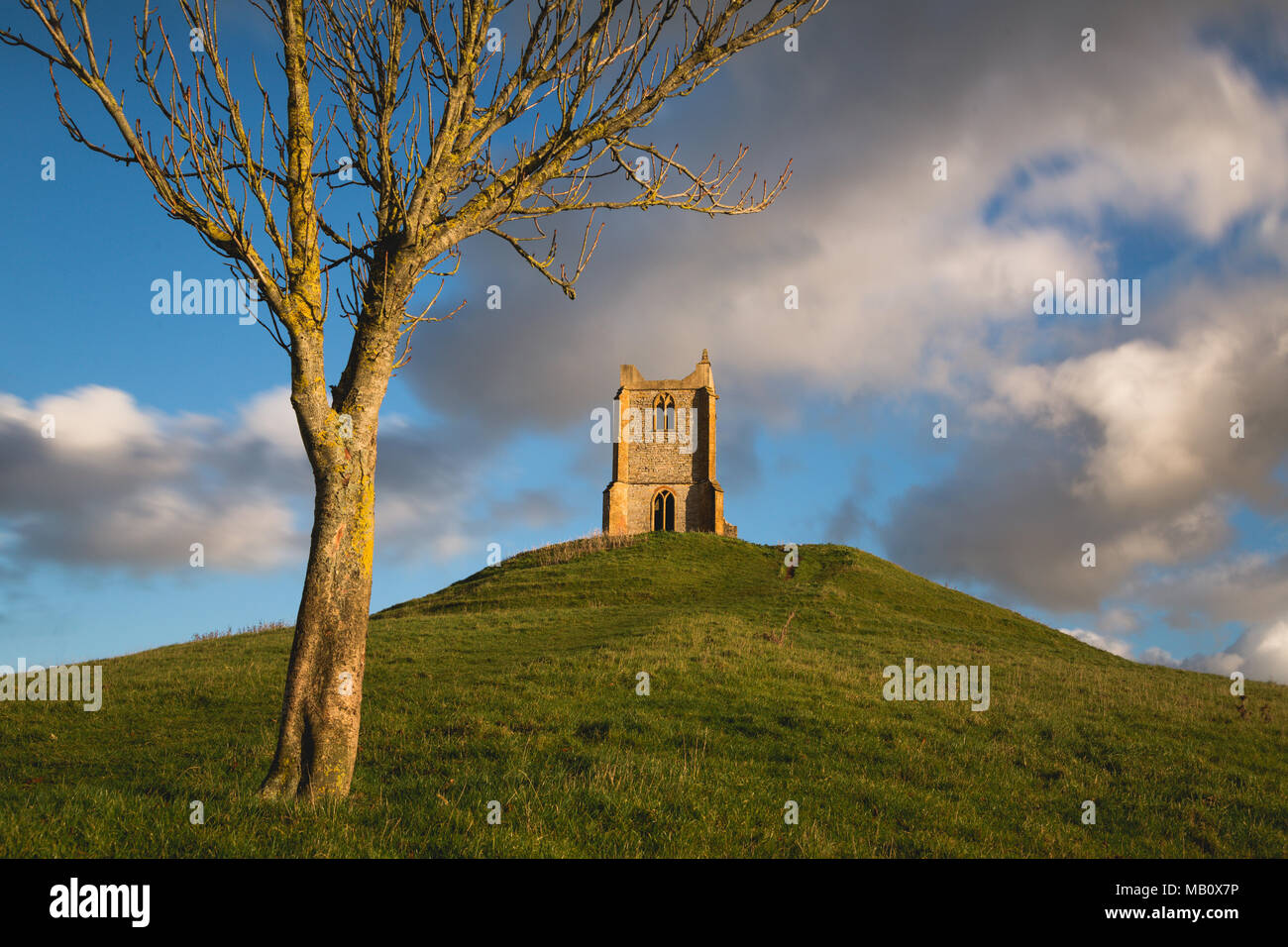 Burrow Mump at Burrowbridge, Somerset UK Stock Photo - Alamy