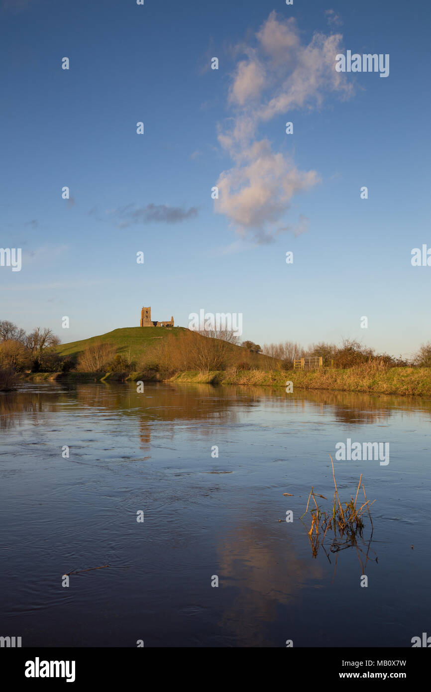 Burrow Mump at Burrowbridge, Somerset UK Stock Photo - Alamy