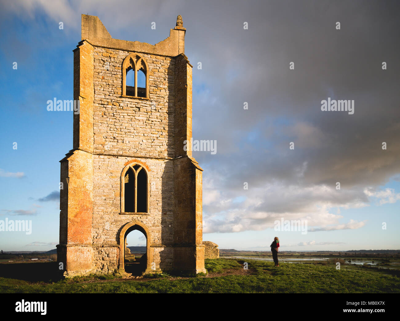 Burrow Mump at Burrowbridge, Somerset UK Stock Photo - Alamy