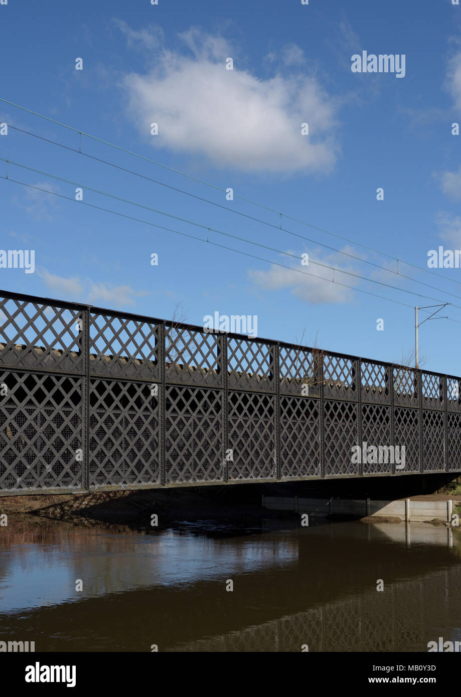 Steel lattice bridge carrying the manchester metrolink bury line over ...