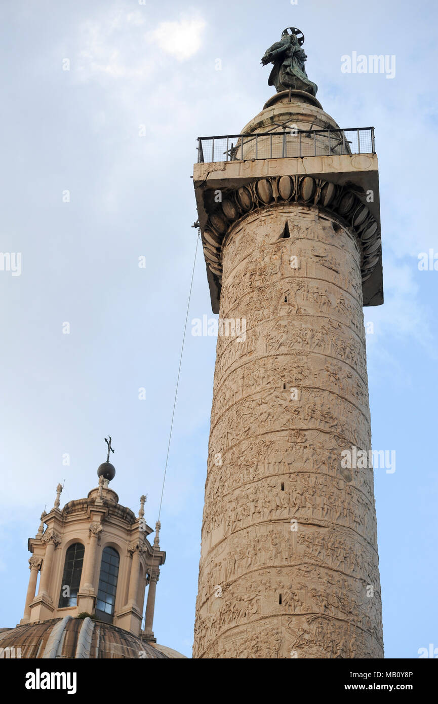Colonna Traiana (Trajan's Column) designed by Apollodorus of Damascus ...