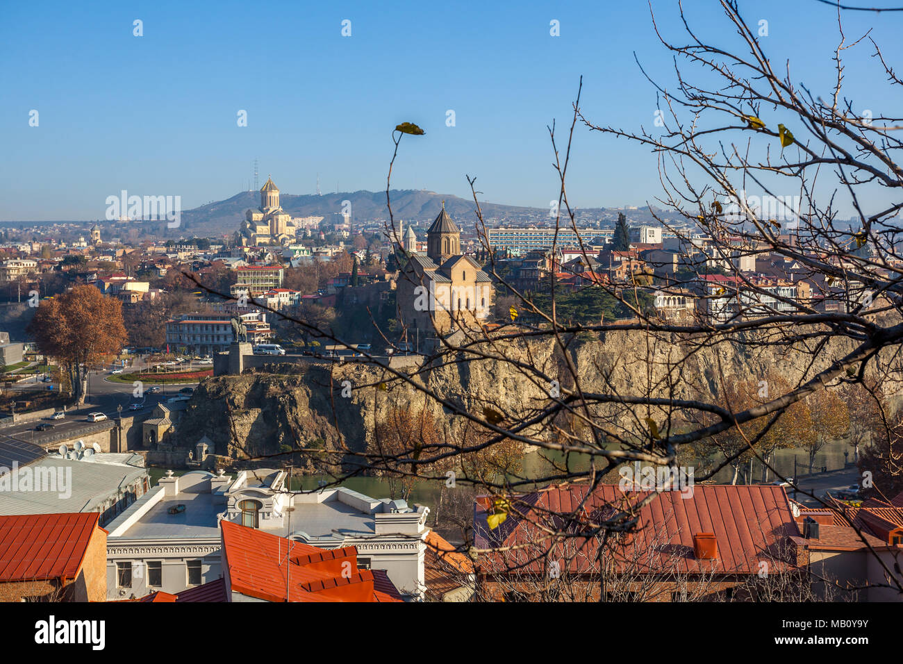 The Panoramic View Of Tbilisi from Narikala castle, Sameba, Metekhi ...