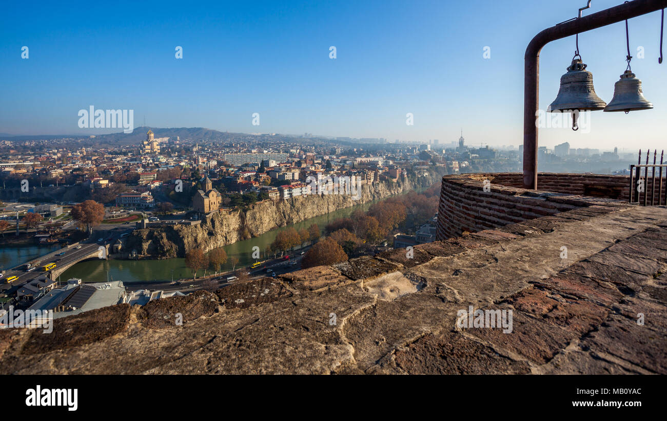 The Panoramic View Of Tbilisi from Narikala castle, Sameba, Metekhi ...