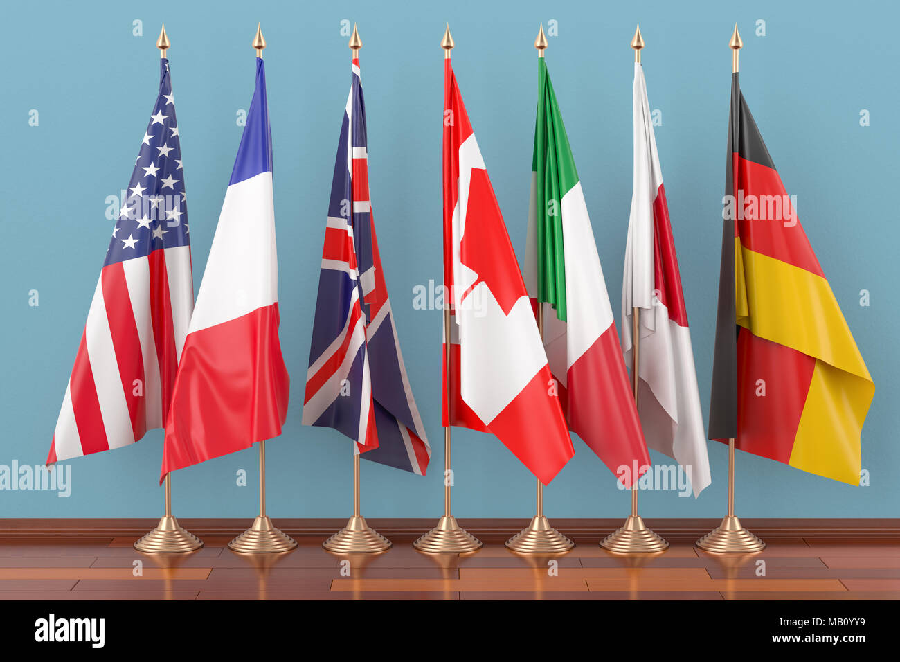 Flags of all members G7, 3D rendering Stock Photo - Alamy