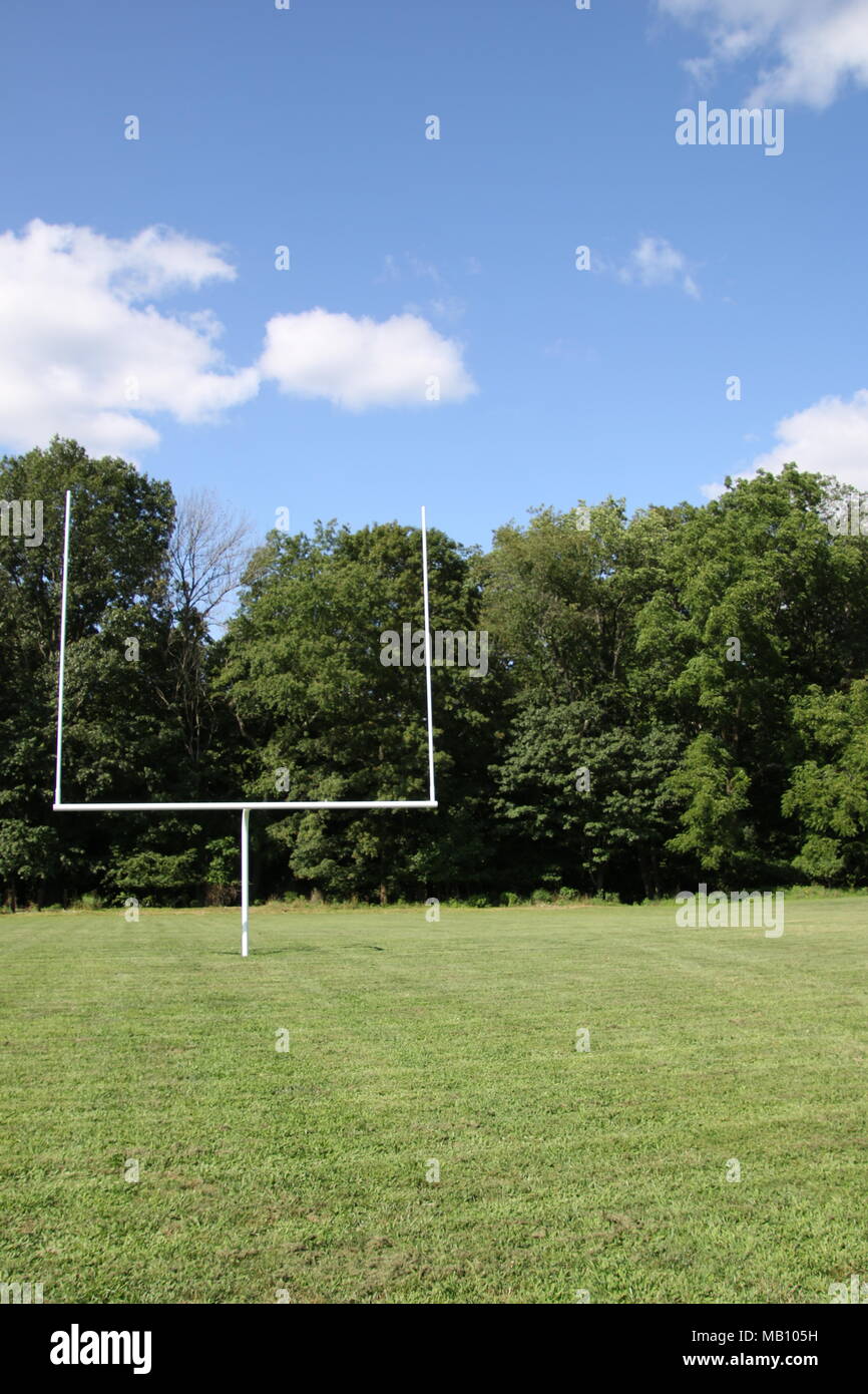 Te goal posts on the football field Stock Photo - Alamy