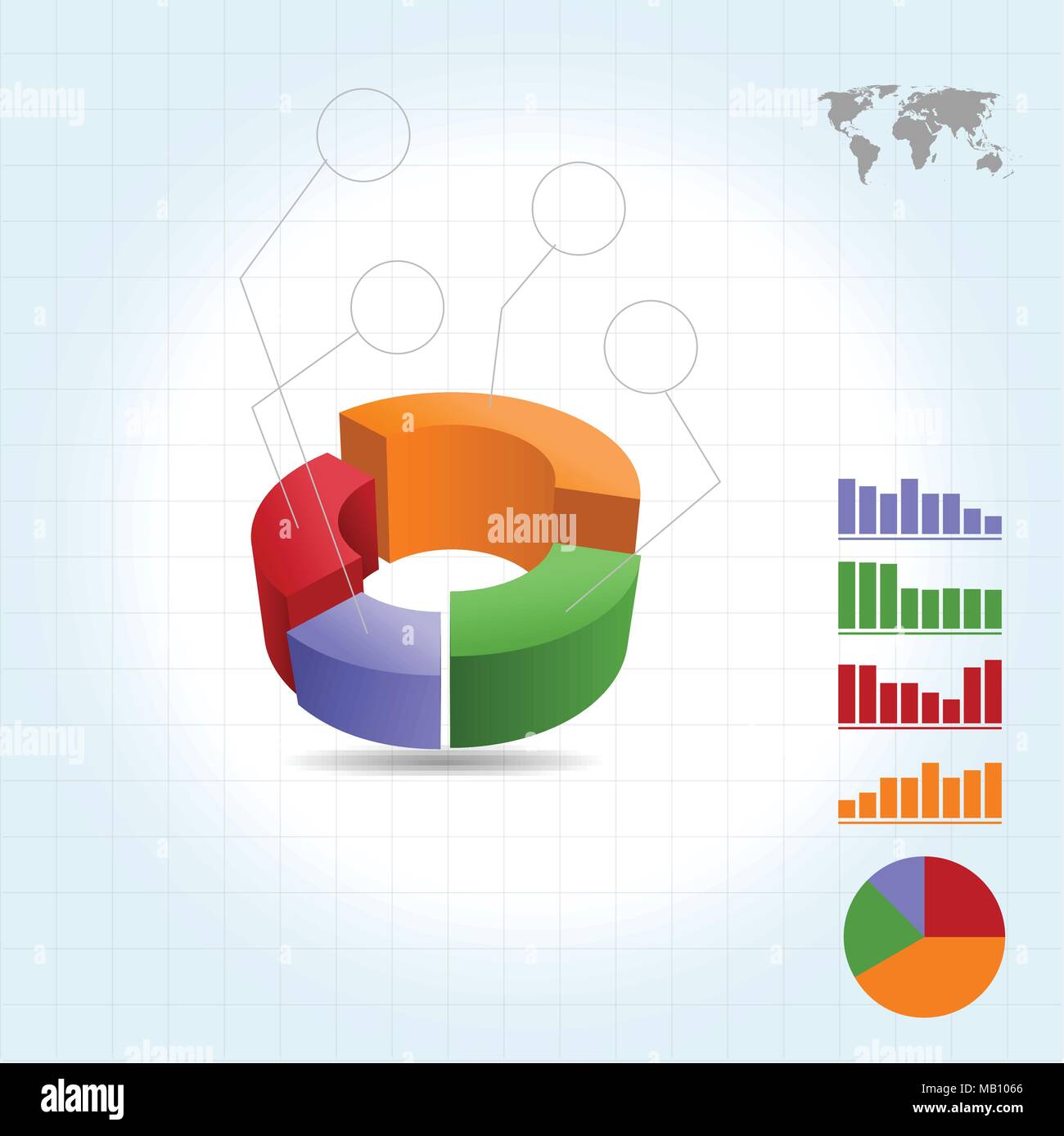 3D Pie Chart infographic four points Stock Vector Image & Art - Alamy