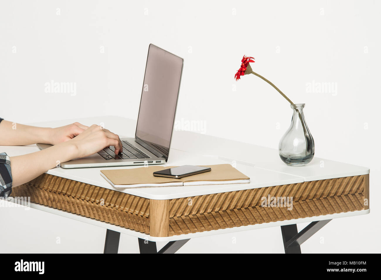 Minimalistic work table Stock Photo - Alamy