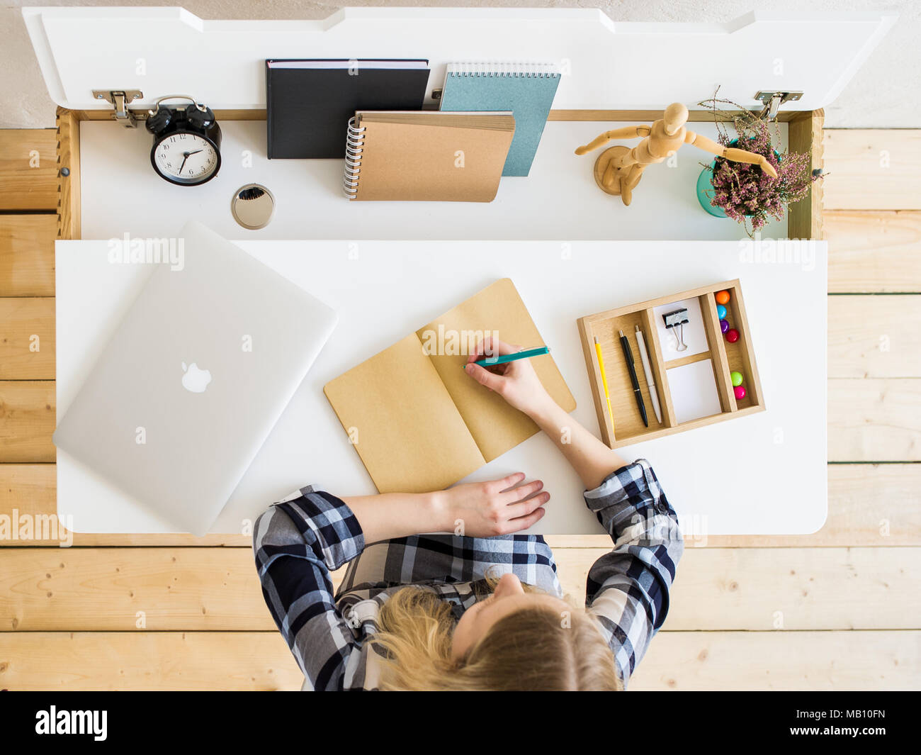 Minimalistic work table Stock Photo - Alamy