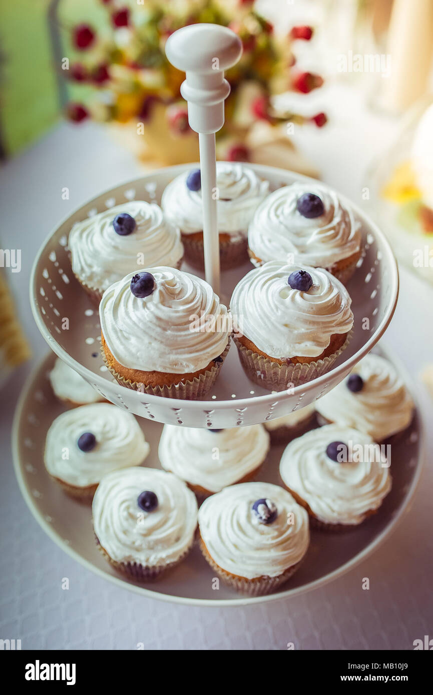 Creamy muffin plate Stock Photo - Alamy