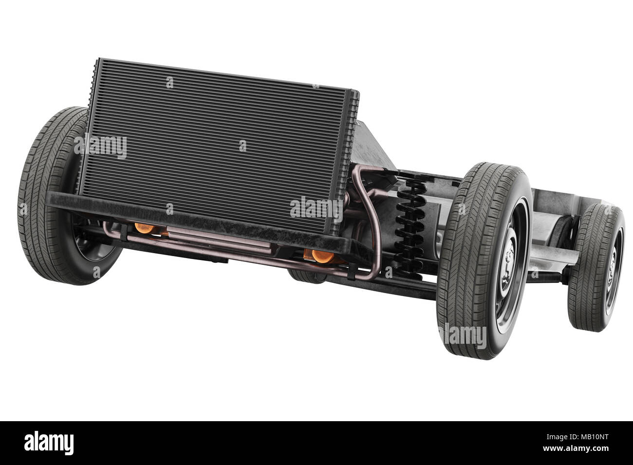 Chassis frame car with black radiator, close view Stock Photo - Alamy