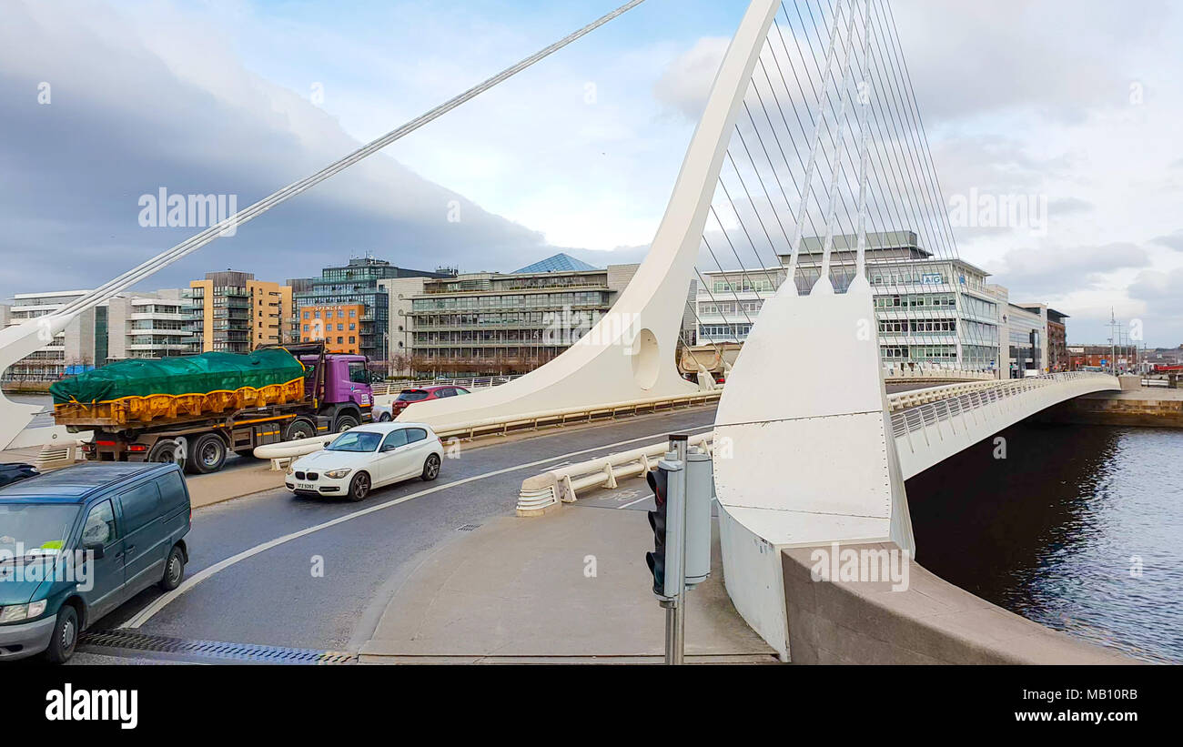Famous Samuel Becket Bridge in Dublin over River Liffey - DUBLIN ...