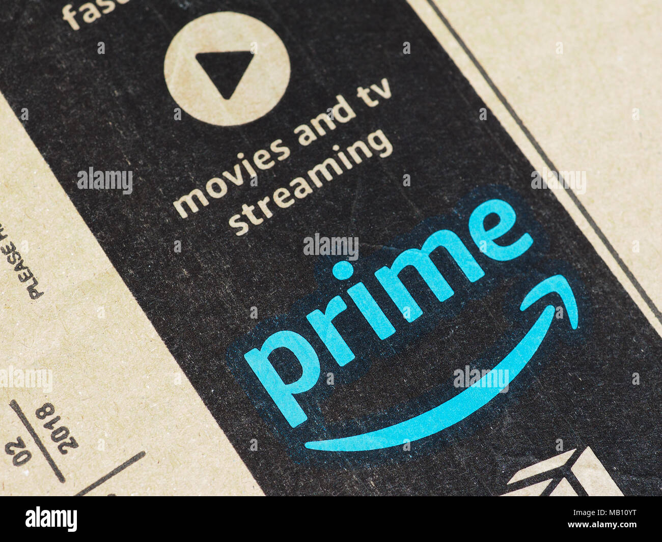 SEATTLE, USA - CIRCA MARCH 2018: Amazon prime label on a parcel Stock ...