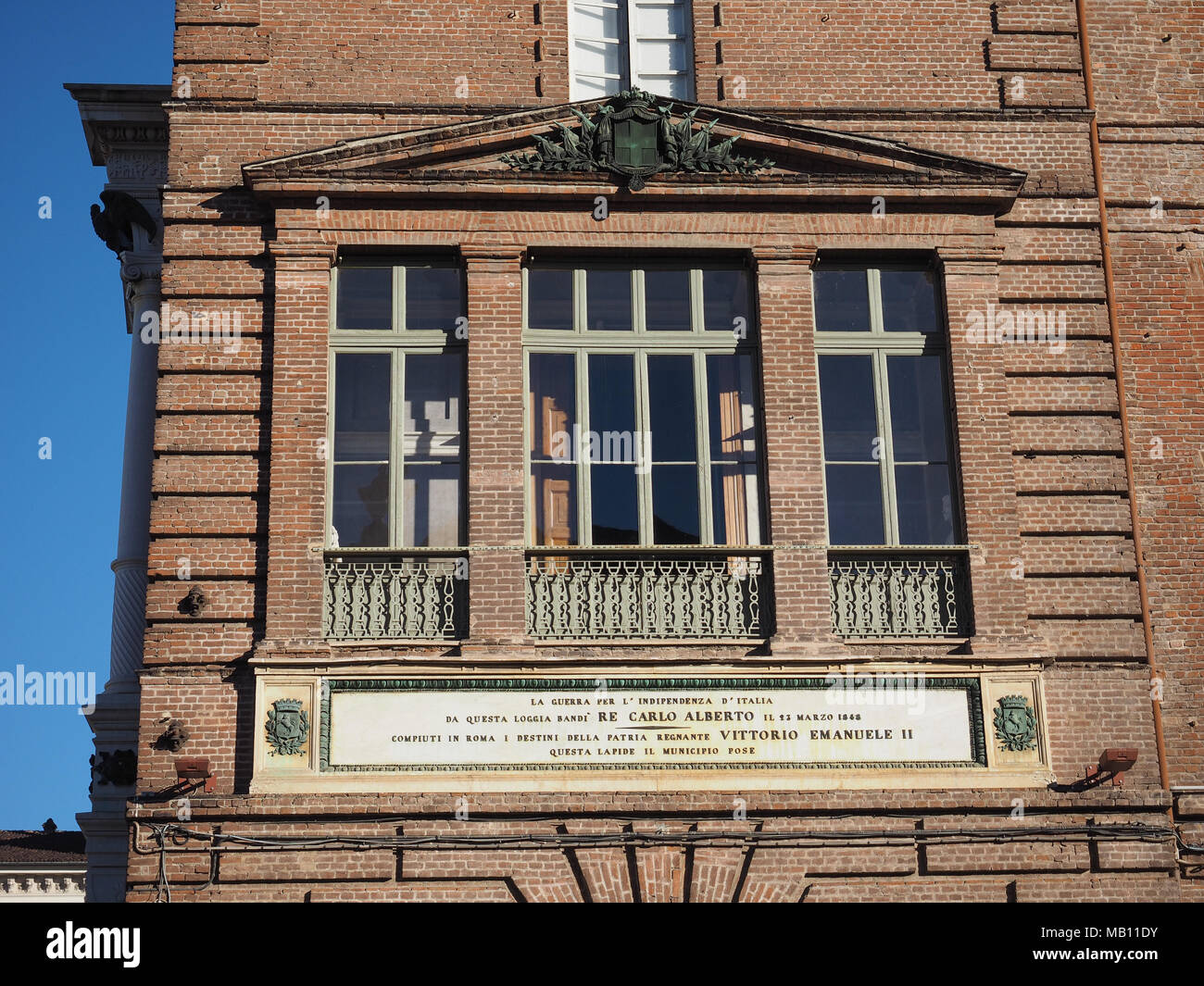 TURIN, ITALY - CIRCA JANUARY 2018: Text means King Carlo Alberto ...