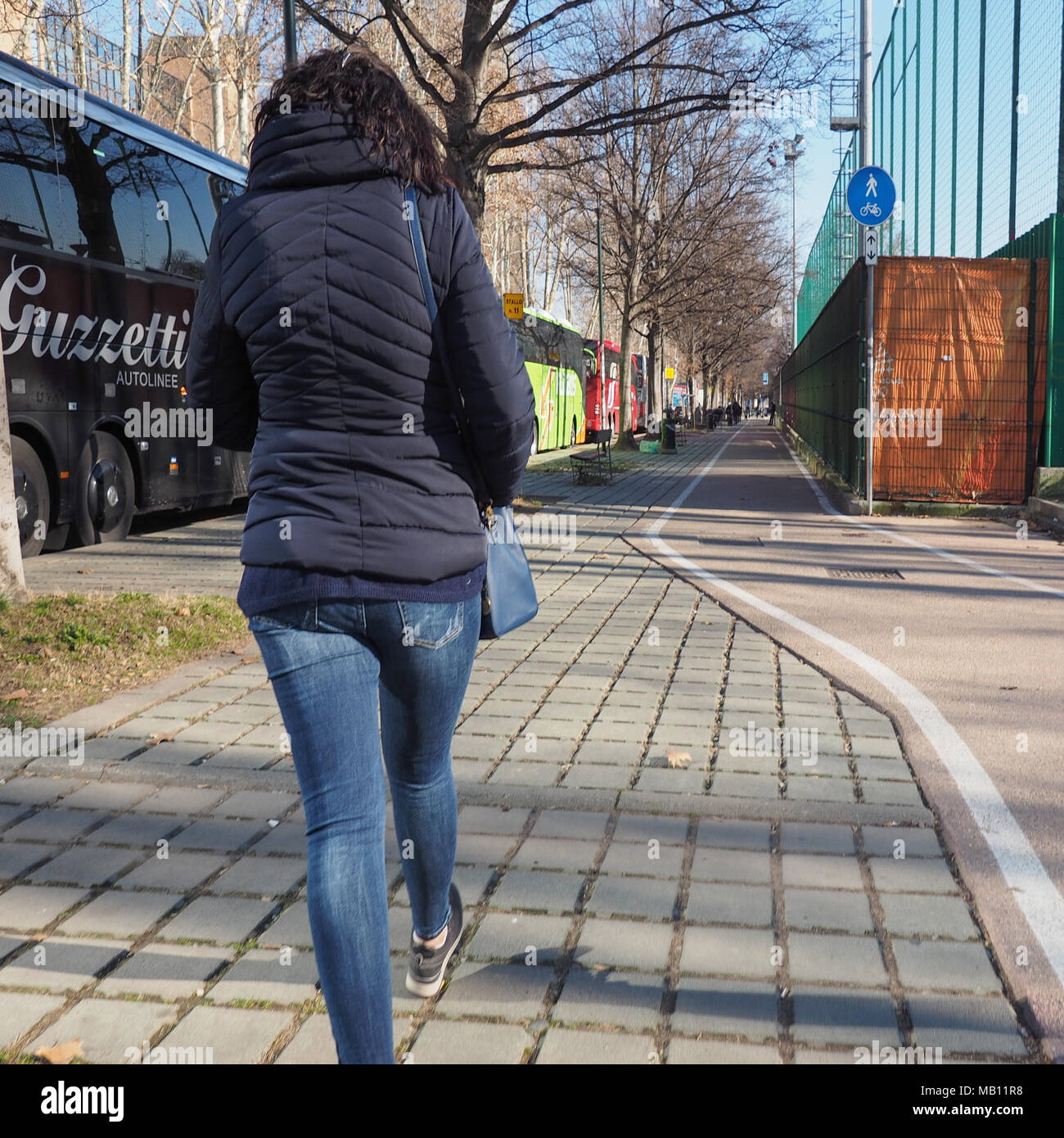TURIN, ITALY - CIRCA FEBRUARY 2018: Coach and traveller at Turin ...