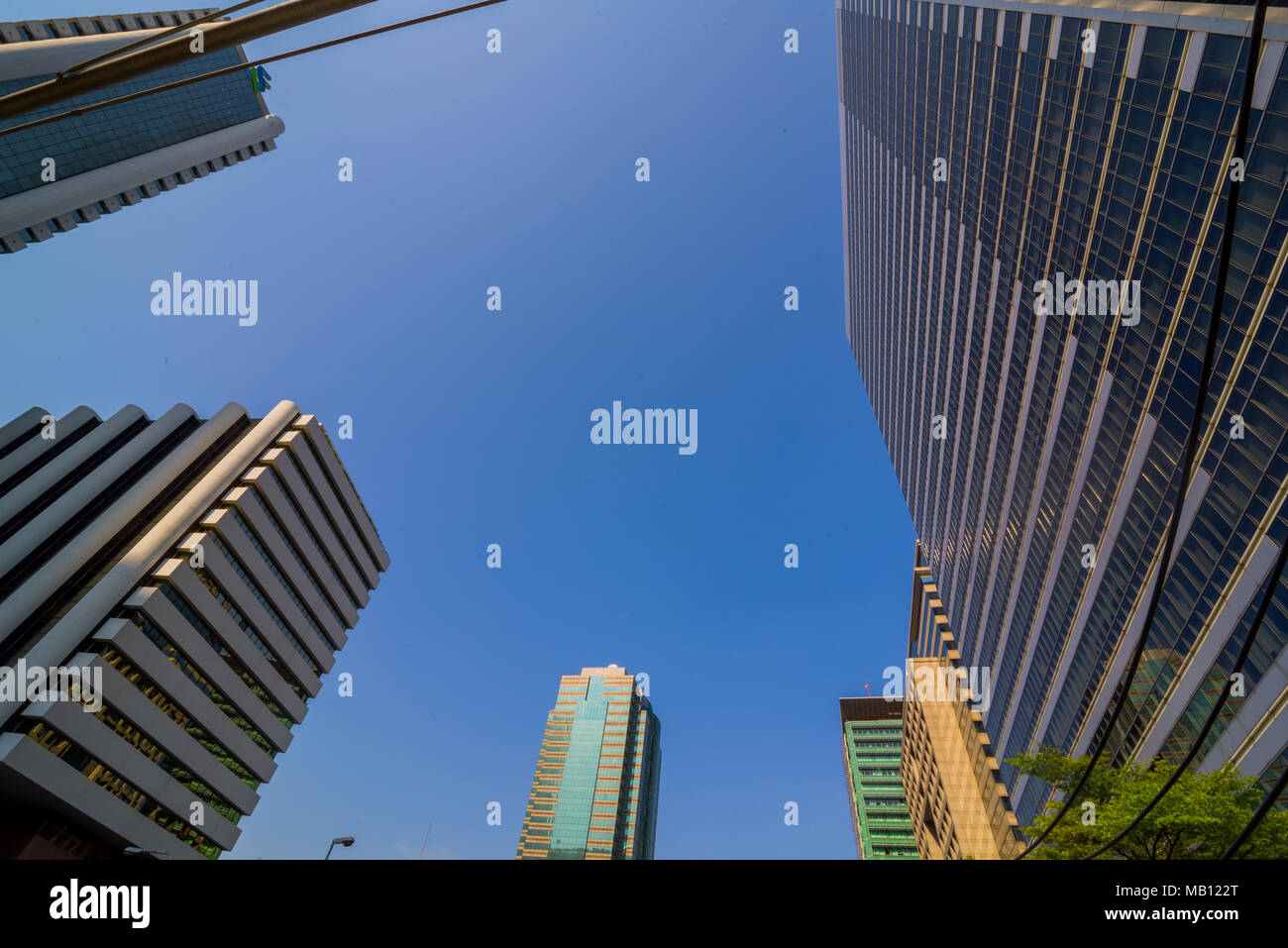 cityscape of modern office building & bridge at Chong Nonsi in Bangkok ...