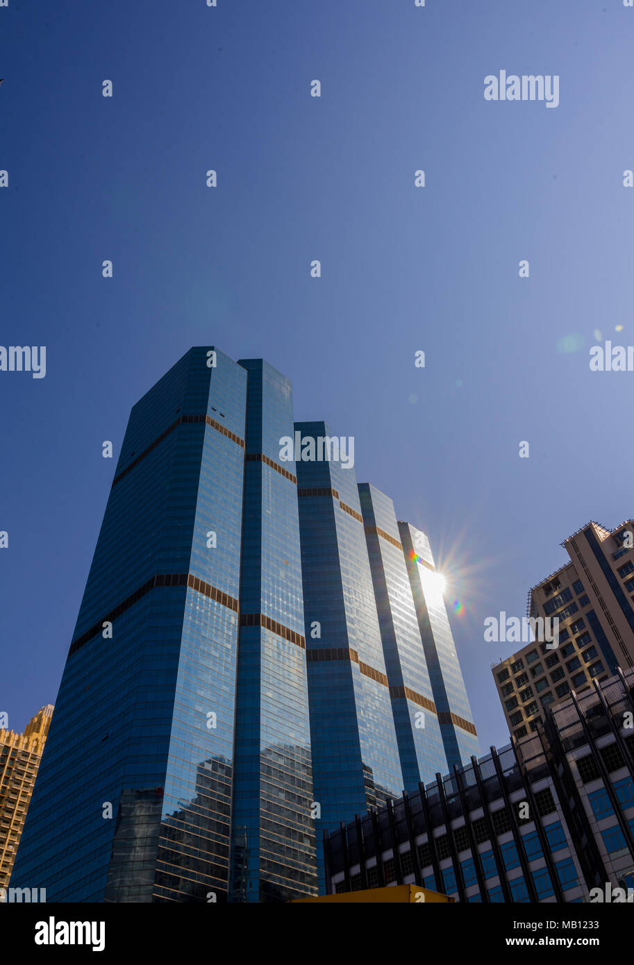 cityscape of modern office building & bridge at Chong Nonsi in Bangkok ...