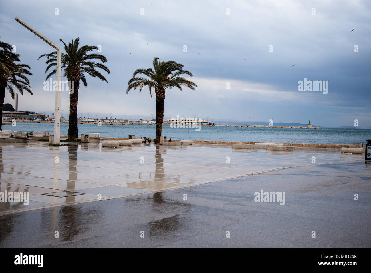 The view from the main street in Split to the sea and surroundings ...