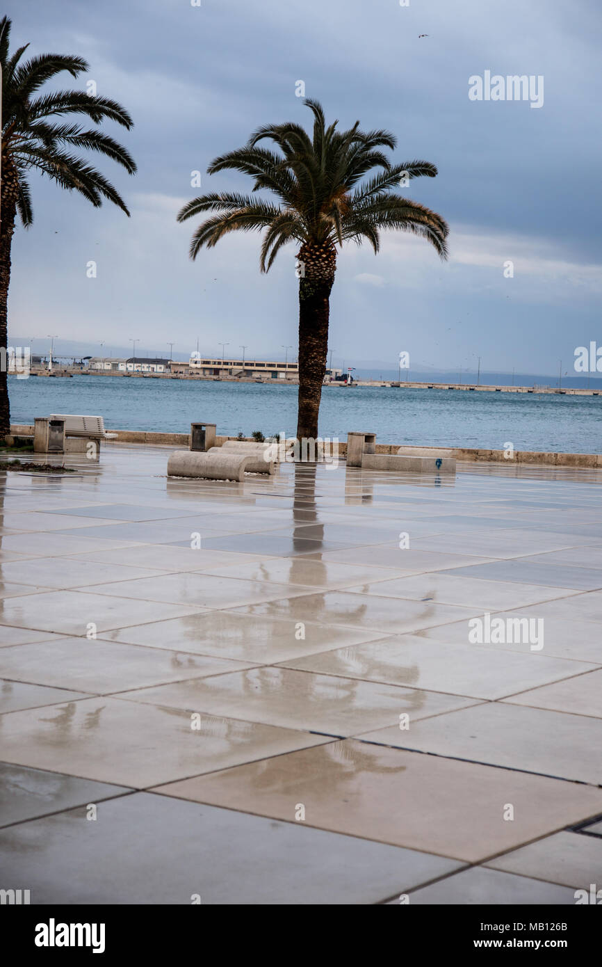 The view from the main street in Split to the sea and surroundings ...