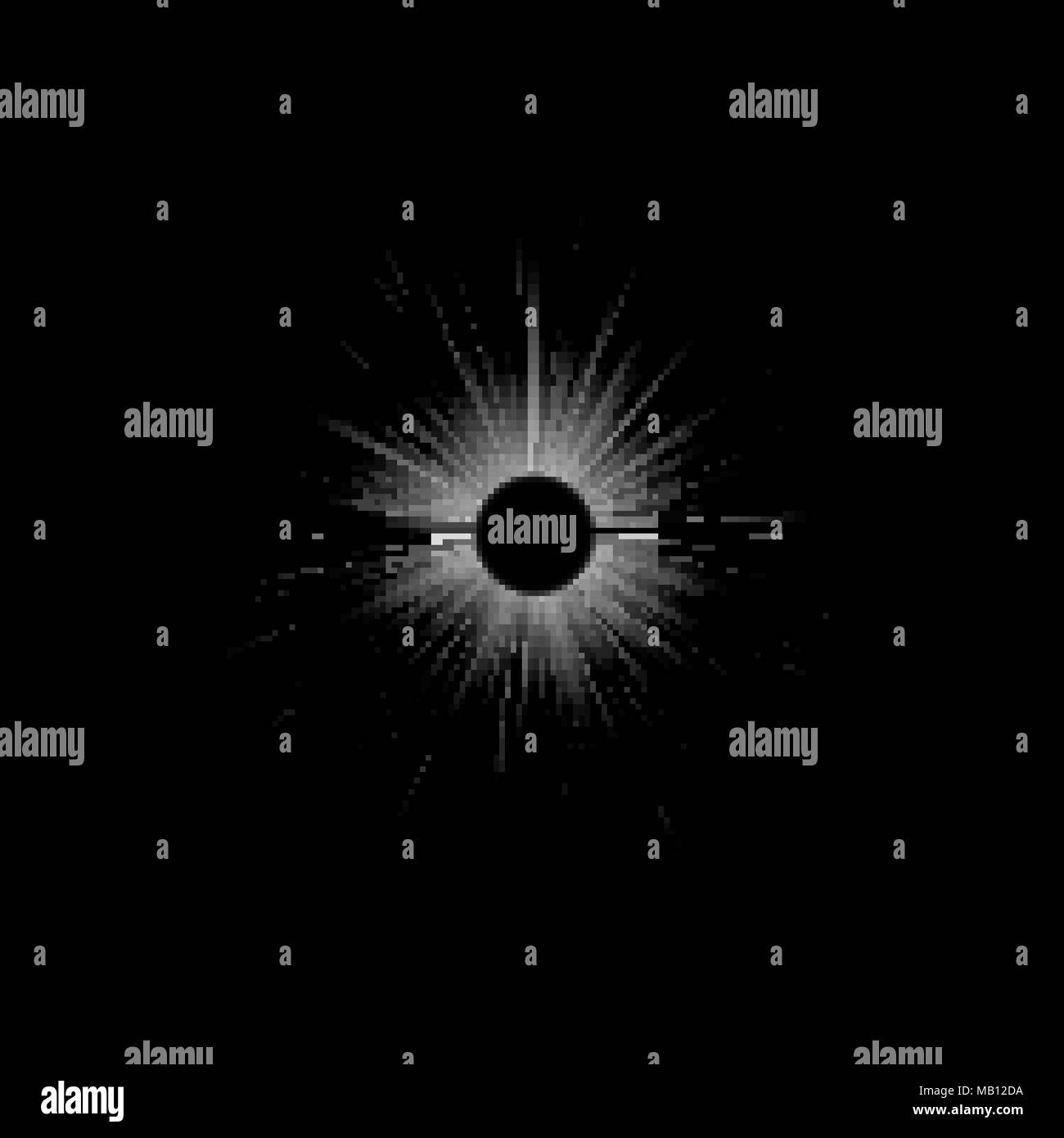 Compositon of lines looks like sun eclipse. Vector Illustration Stock ...
