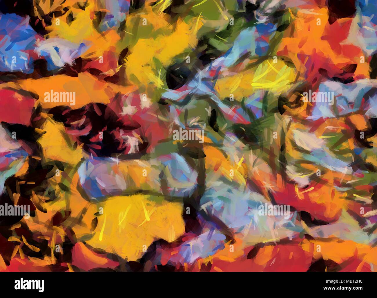 Colorful rough brush strokes Stock Photo - Alamy