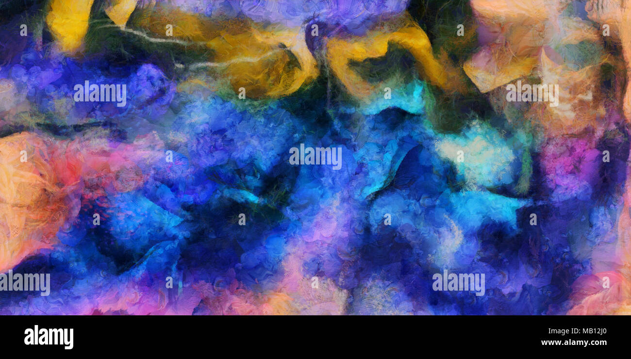 Abstract of colors and lines. Blue is main color. 3D rendering Stock ...