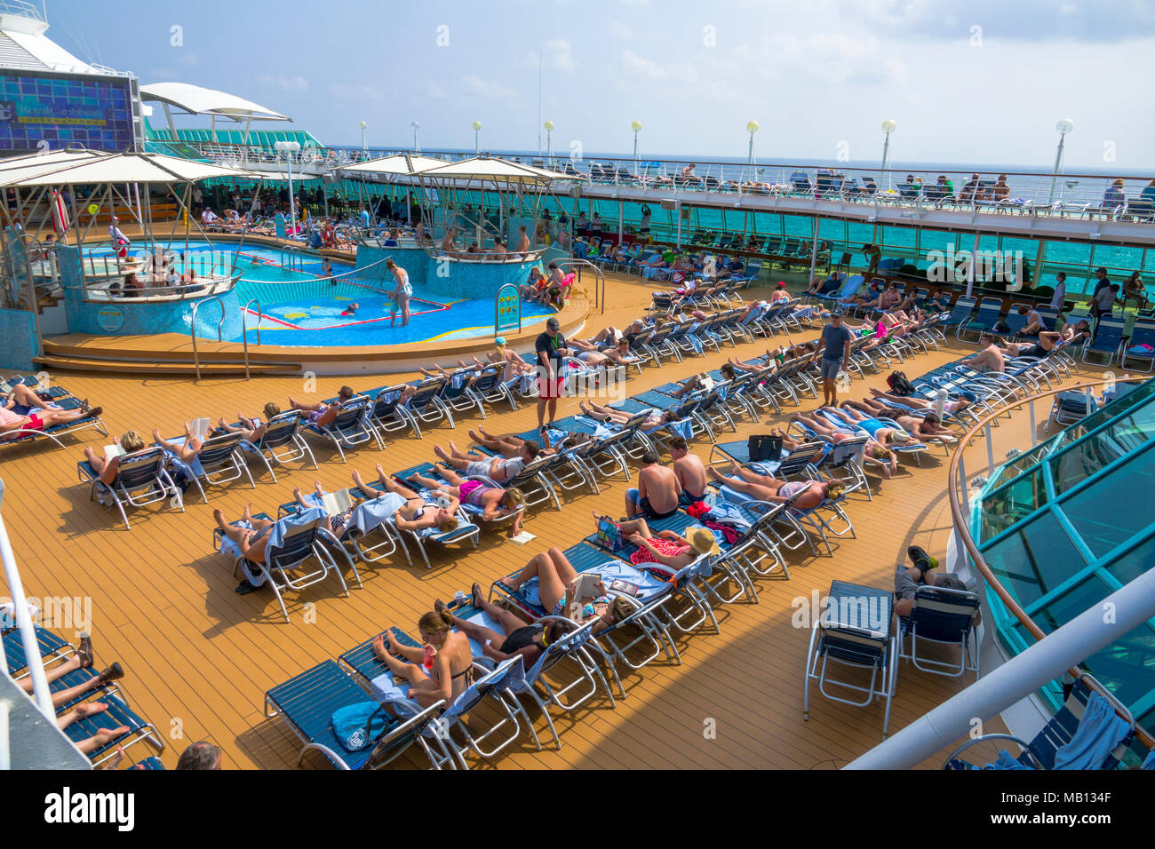 Poolside Activities aboard the cruise ship Royal Caribbean Rhapsody of ...