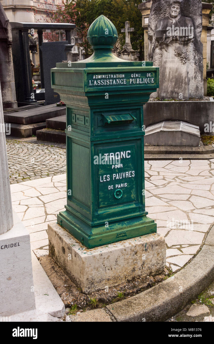 Poor box in Passy Cemetery, Paris, France Stock Photo - Alamy