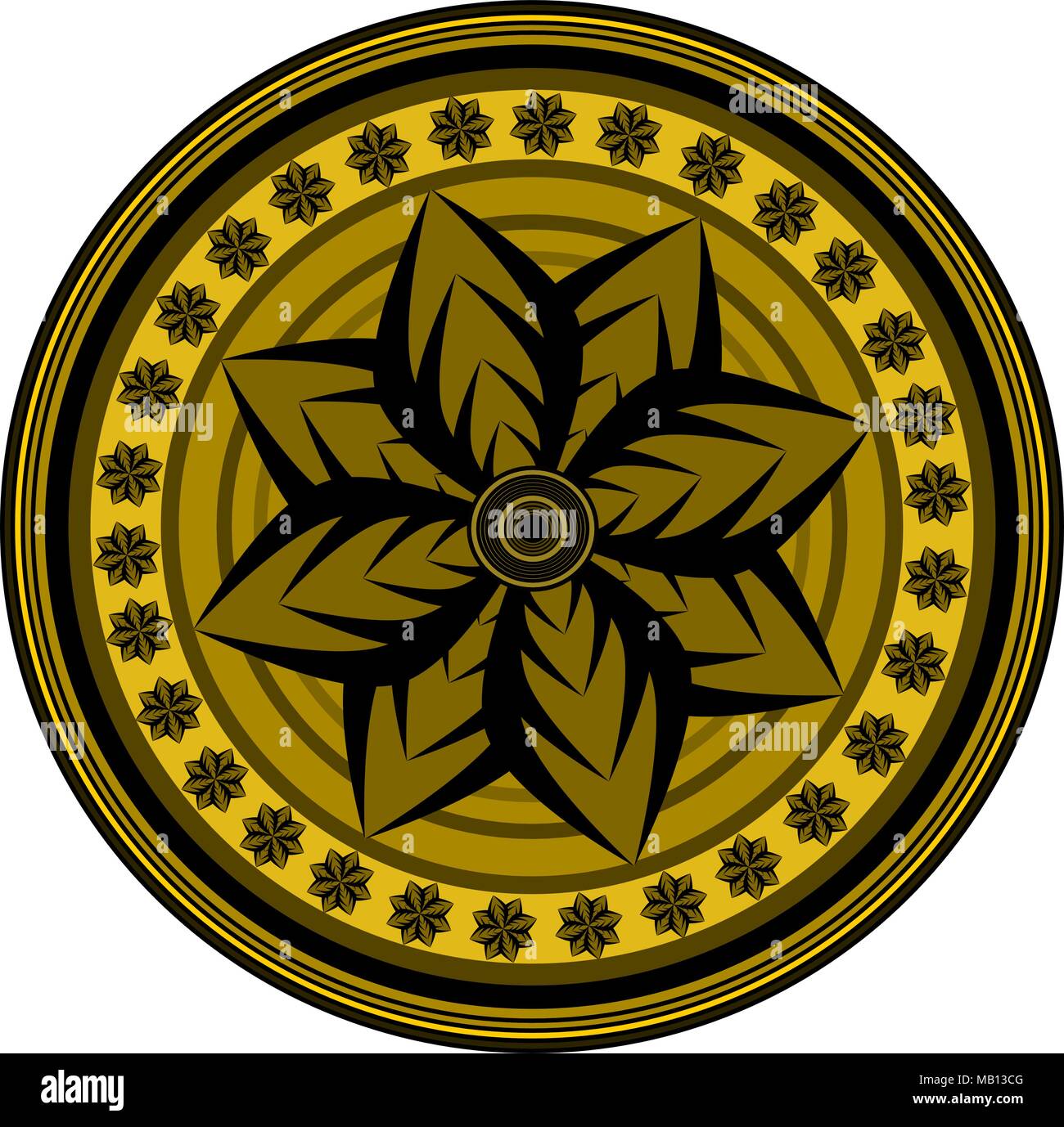 Ornamental geometric, medieval styled symbolic floral pattern Stock ...