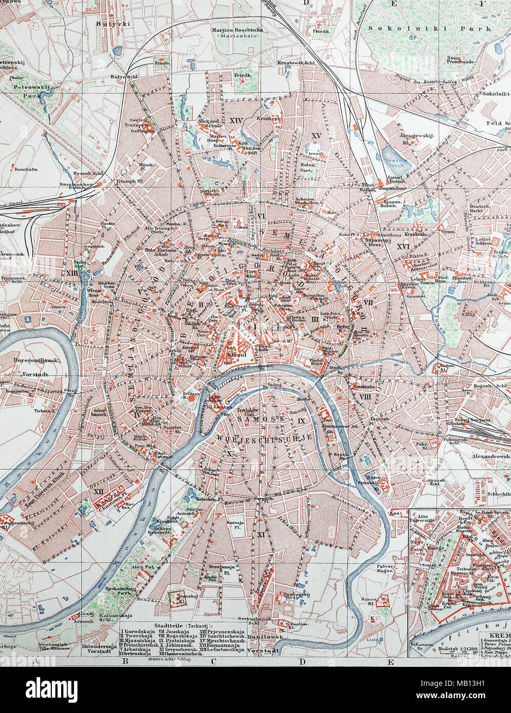 Vintage moscow map hi-res stock photography and images - Alamy