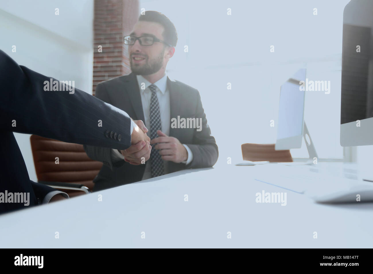 business handshake . photo with copy space.the concept of partnership ...