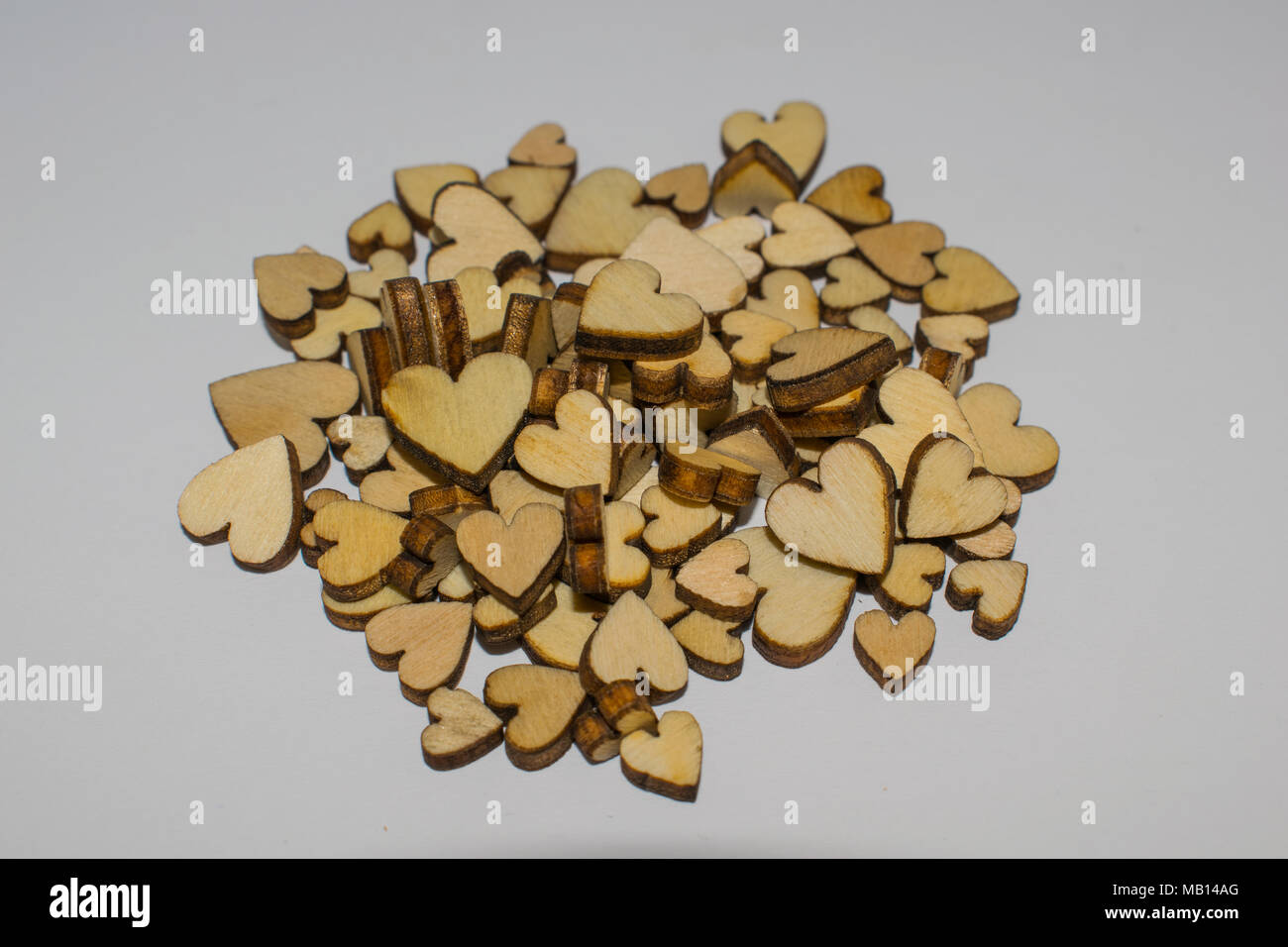 Pile of wooden hearts Stock Photo - Alamy