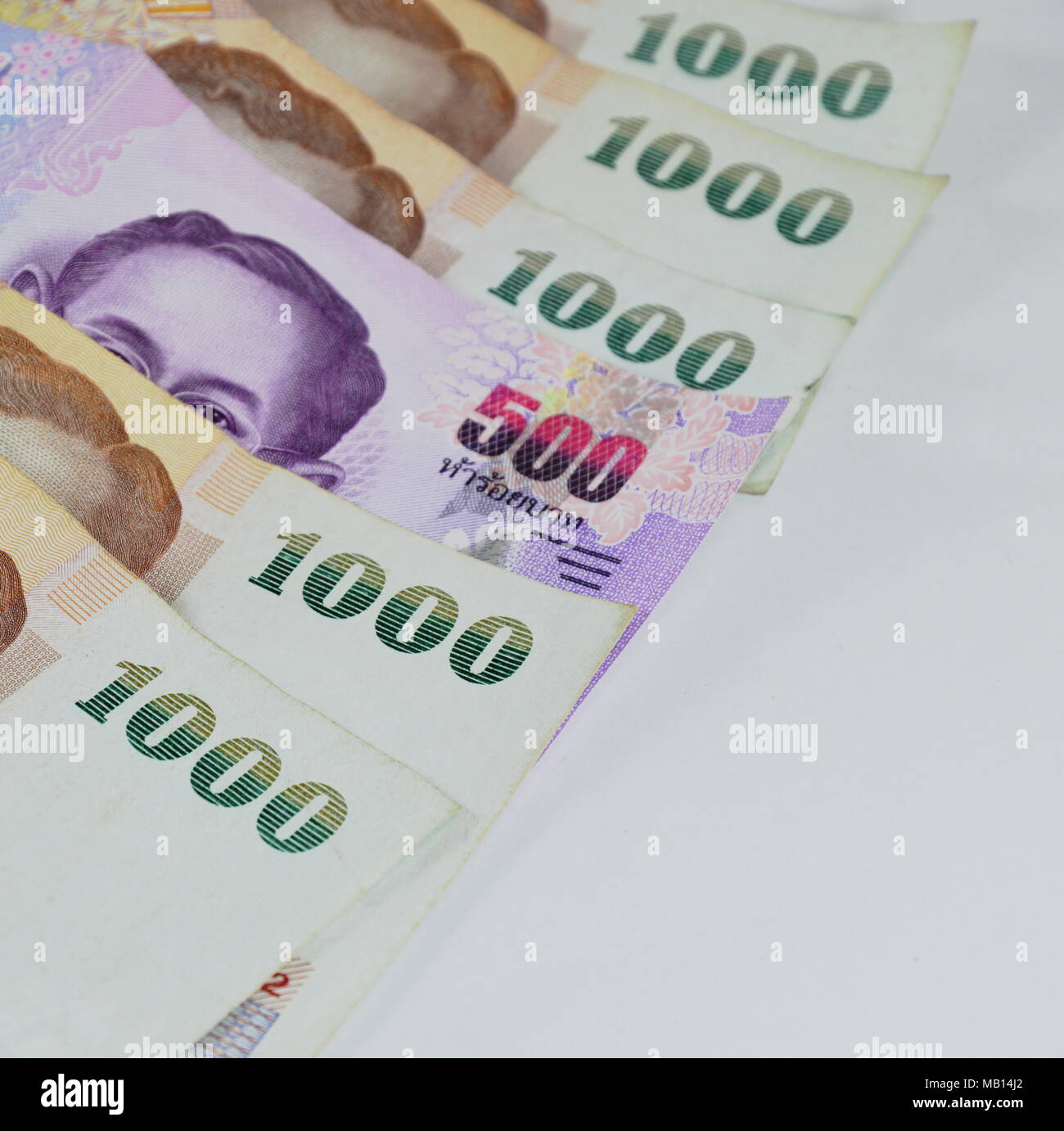 Thai banknote background and texture Stock Photo - Alamy