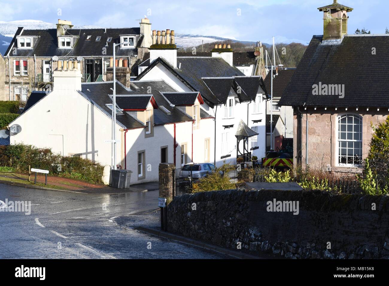 Station Road in Inverkip Stock Photo - Alamy