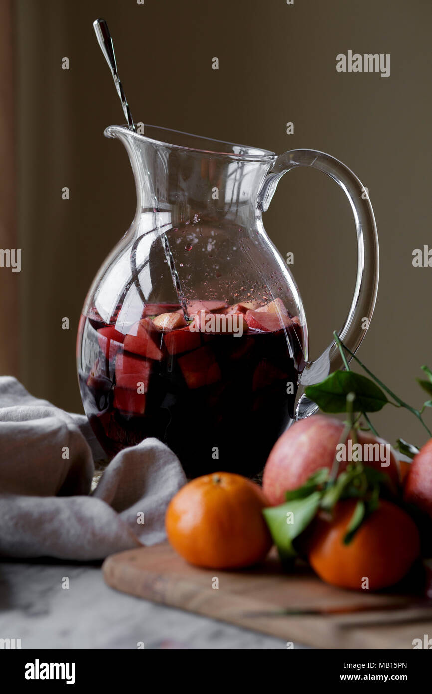 Sangria in a pitcher Stock Photo - Alamy