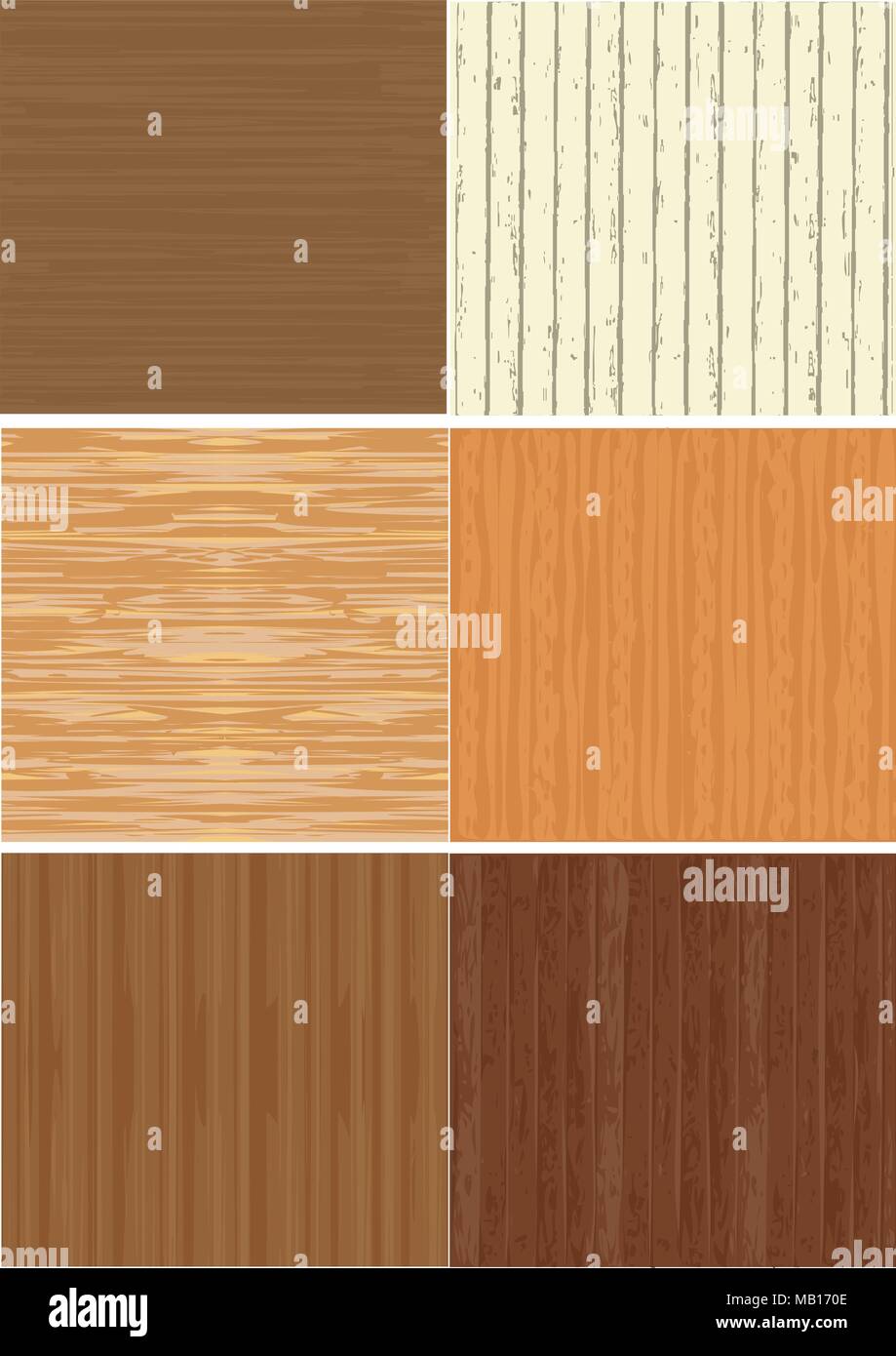 set wooden texture, six different wood textures Stock Vector Image ...